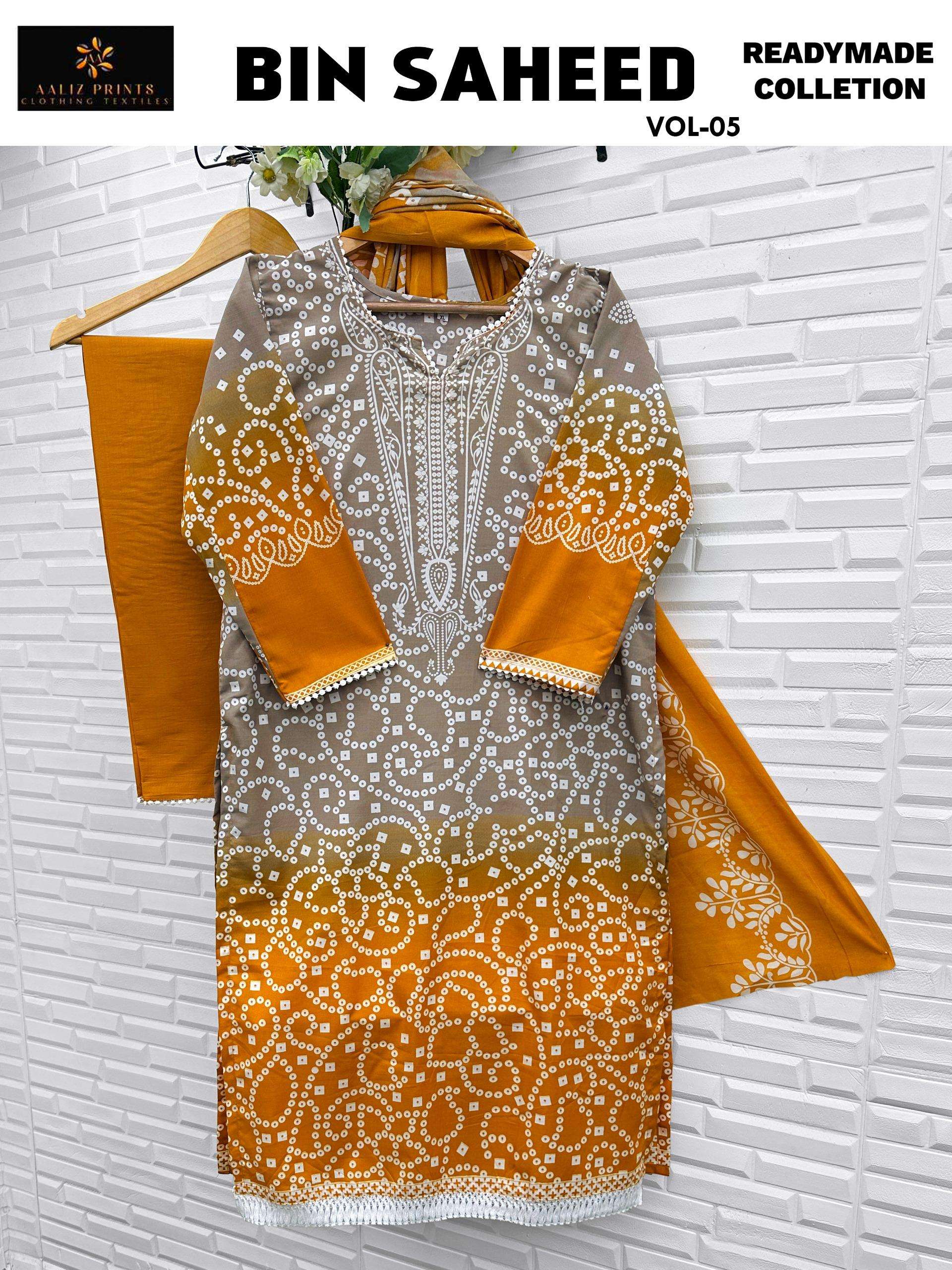 AALIZ PRINTS BIN SAHEED VOL 5 NX READY MADE COLLECTION AT BEST ONLINE ...